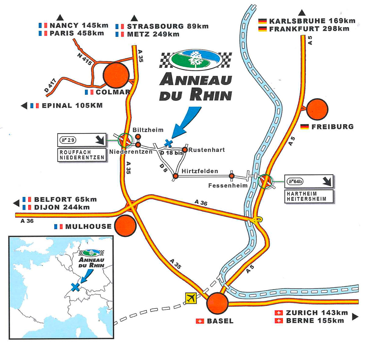 Localisation, Circuit de l'Anneau du Rhin | Stage de Pilotage en Alsace